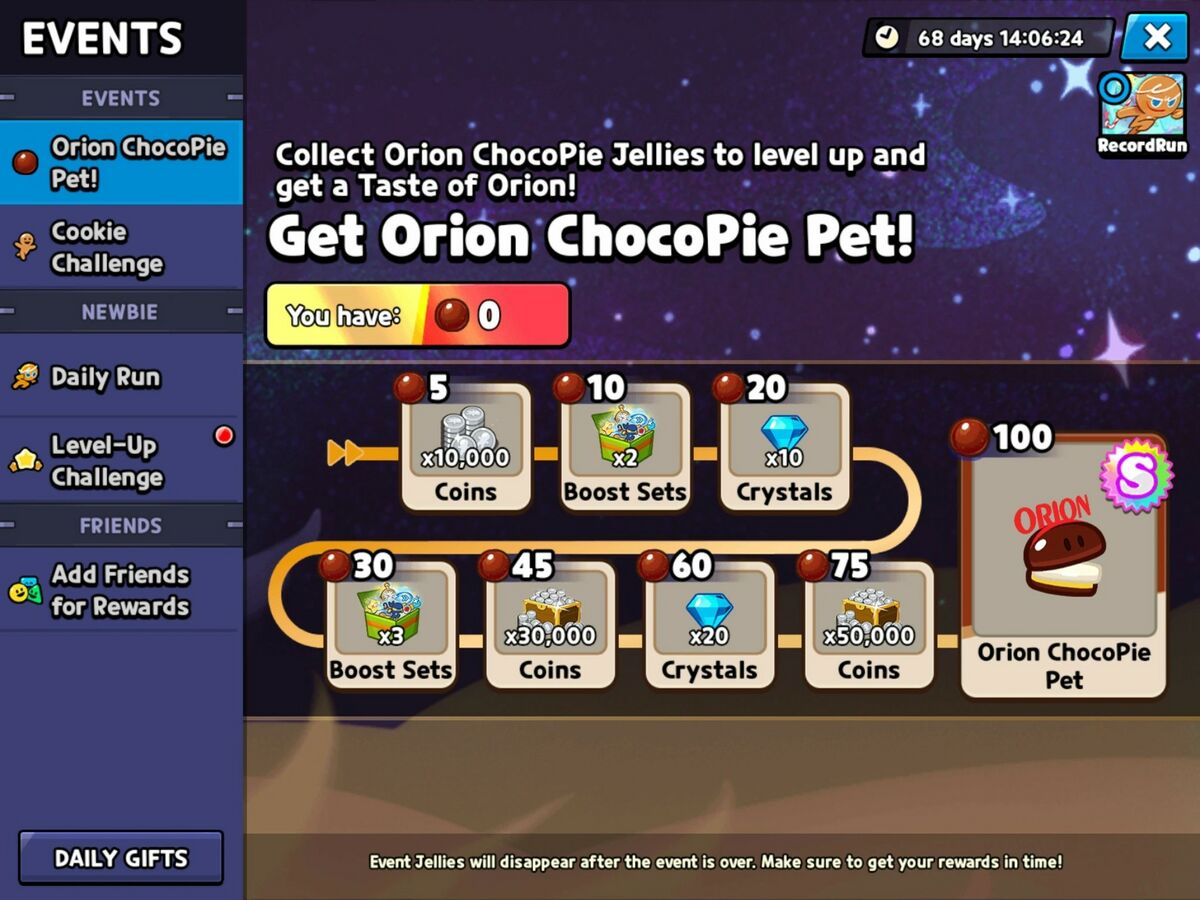 Get Orion ChocoPie Pet! - Cookie Run Wiki