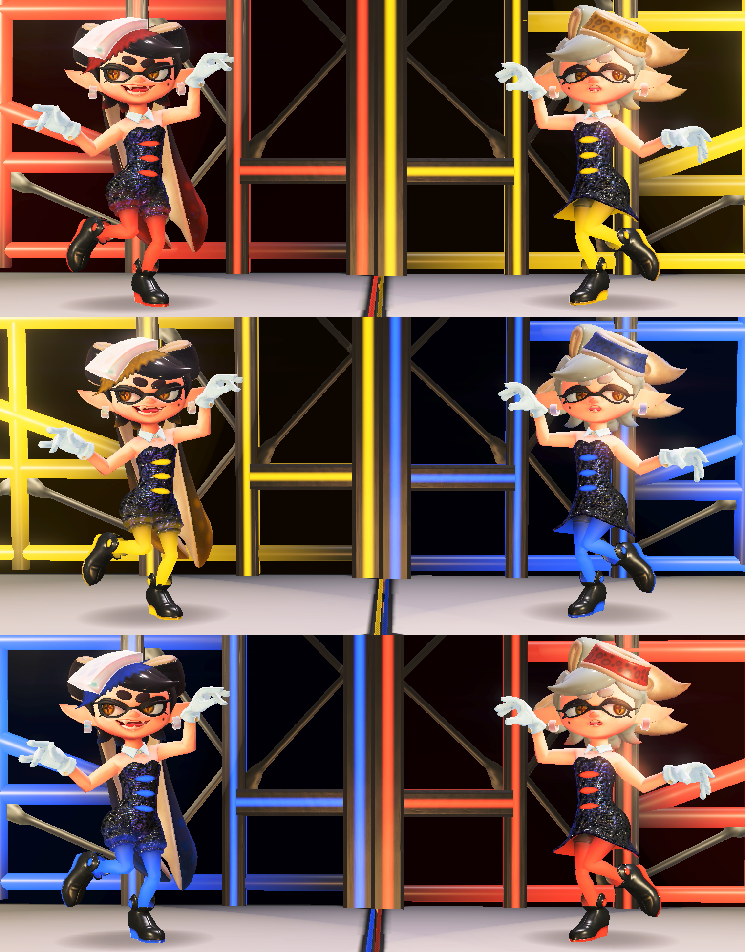 File:S3 Friday vs Saturday vs Sunday Squid Sisters colors 2.png - Inkipedia, the Splatoon wiki