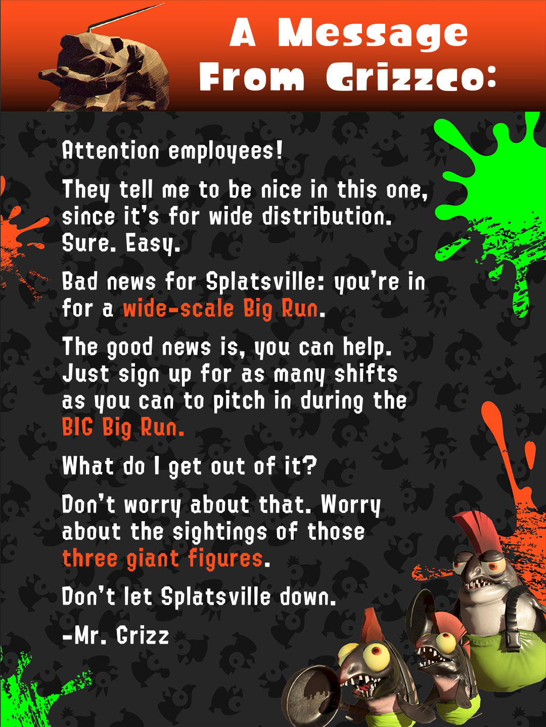 File:S3 BIG Big Run message EN alt.jpg - Inkipedia, the Splatoon wiki