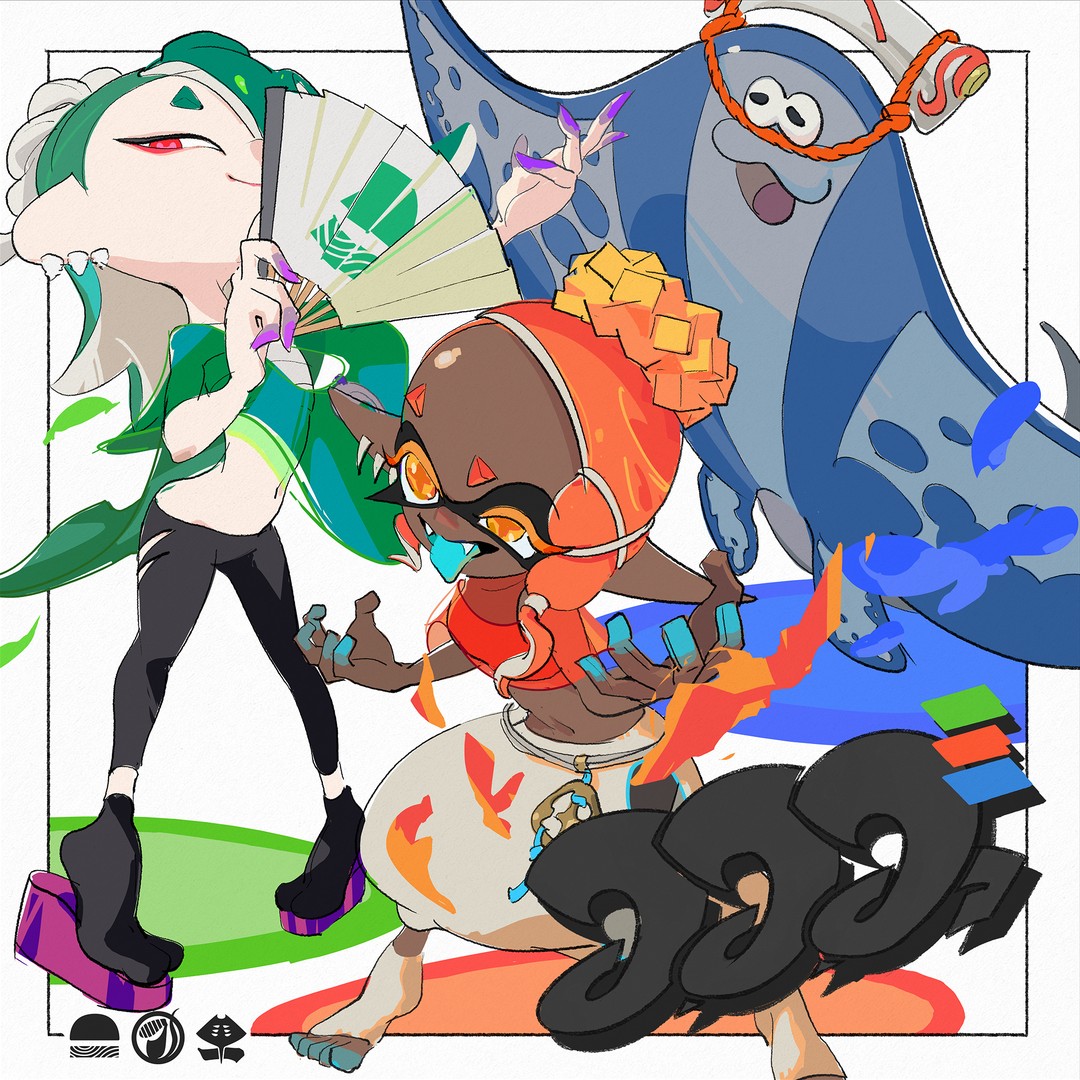 File:S3 Splatfest artwork Grass vs Fire vs Water square.jpg - Inkipedia, the Splatoon wiki