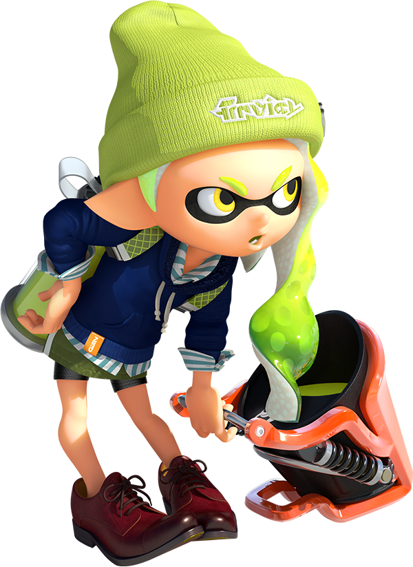 File:S2 green Inkling girl leaning forward and holding Slosher.png - Inkipedia, the Splatoon wiki