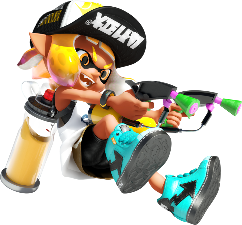 File:Splatoon 2 Inkling girl with Splat Dualies yellow.png - Inkipedia, the Splatoon wiki