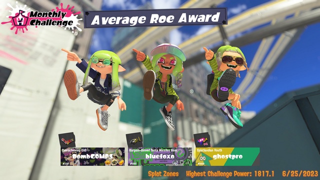 File:S3 Monthly Challenge June 2023 Average Roe Award NA.jpg - Inkipedia, the Splatoon wiki
