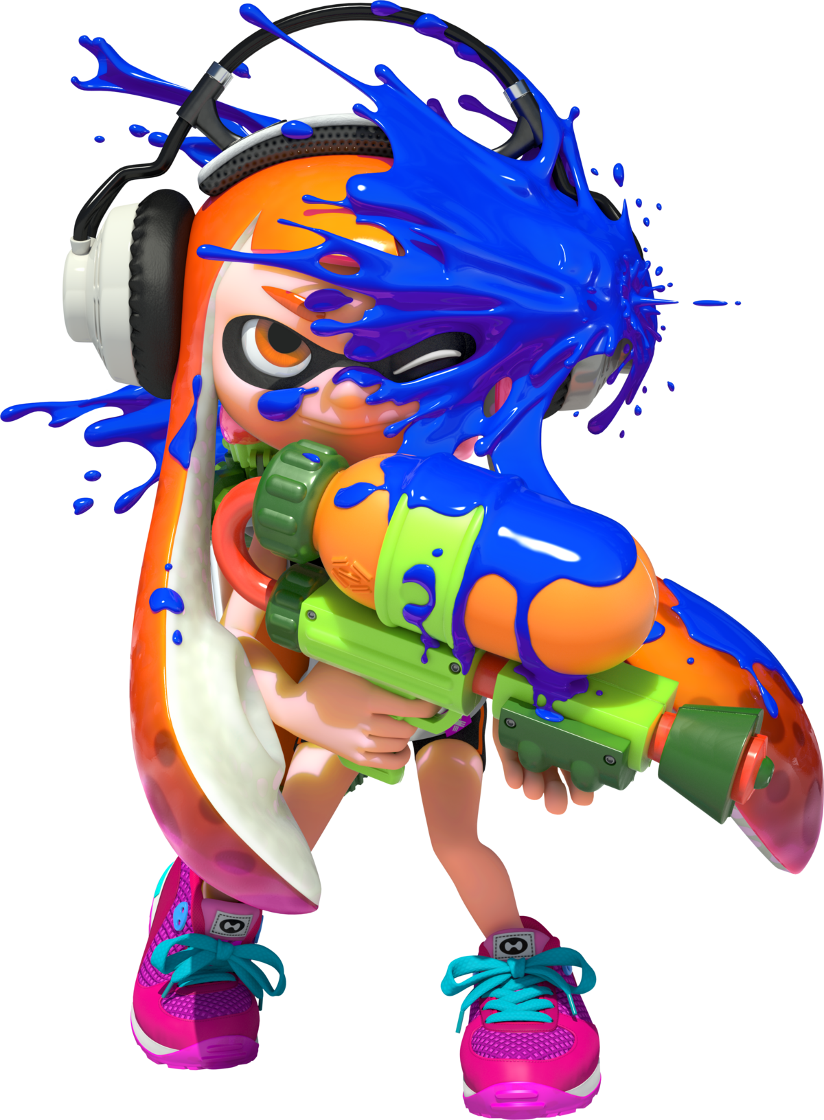 File:Splatoon - Orange Inkling girl with blue splat.png - Inkipedia ...