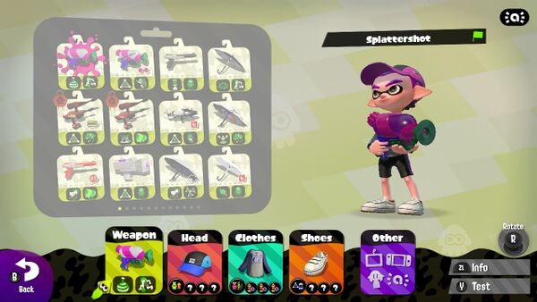 Equipment - Inkipedia, the Splatoon wiki