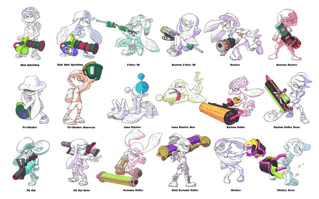 File:Art of main weapons in Splatoon set 1.jpg - Inkipedia, the ...