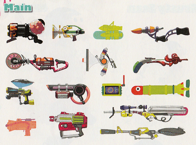 File:Concept Art - Main Weapons.png - Inkipedia, the Splatoon wiki