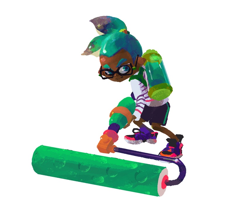 File:S Inkling with Splat Roller artwork.jpg - Inkipedia, the Splatoon wiki
