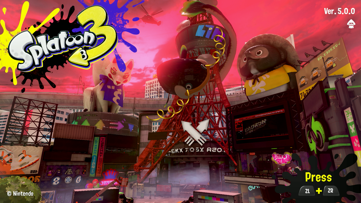 File:S3 Title Screen Splatfest and Big Run Inkopolis Plaza.png - Inkipedia, the Splatoon wiki