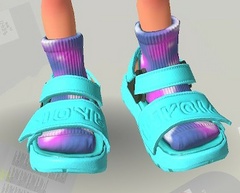 Cyan Dadfoot Sandals - Inkipedia, the Splatoon wiki