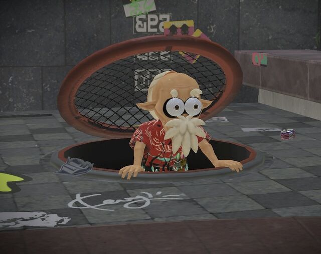 File:Captain Cuttlefish in manhole.jpg - Inkipedia, the Splatoon wiki