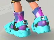 Cyan Dadfoot Sandals - Inkipedia, the Splatoon wiki