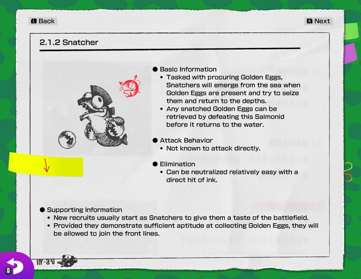 File:S2 Snatcher Salmonid Field Guide.jpg - Inkipedia, the Splatoon wiki