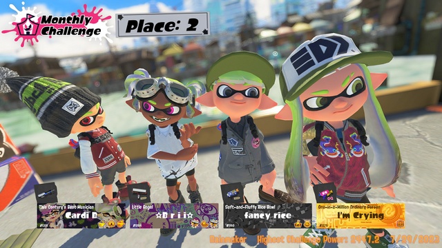 File:S3 Monthly Challenge July 2023 place 2 NA.jpg - Inkipedia, the Splatoon wiki