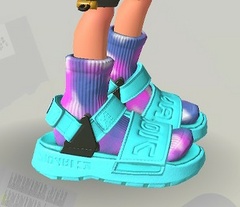 Cyan Dadfoot Sandals - Inkipedia, the Splatoon wiki