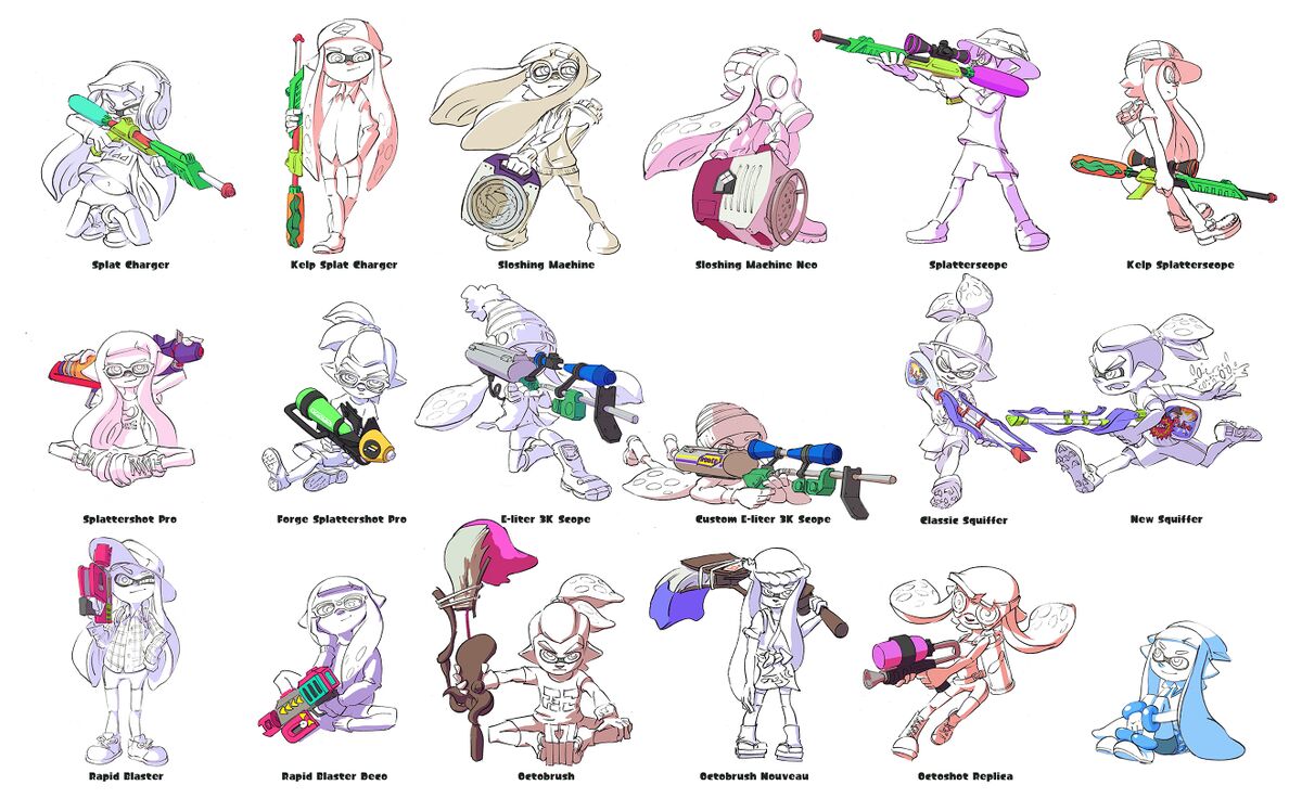 File:Art of main weapons in Splatoon set 3.jpg - Inkipedia, the ...