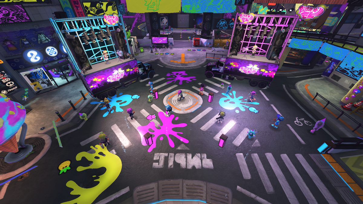 File:S3 Palace vs Theme Park vs Beach Inkopolis Plaza Ground Decorations.png - Inkipedia, the ...