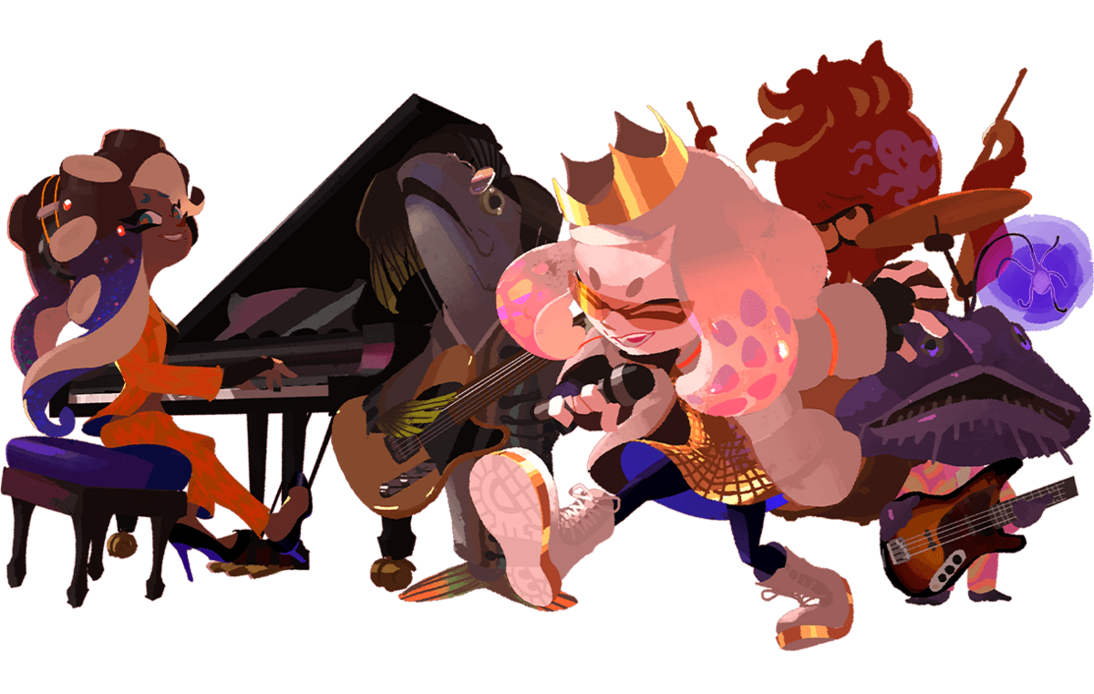 File:S3 Damp Socks feat. Off the Hook 2D Artwork.png - Inkipedia, the Splatoon wiki