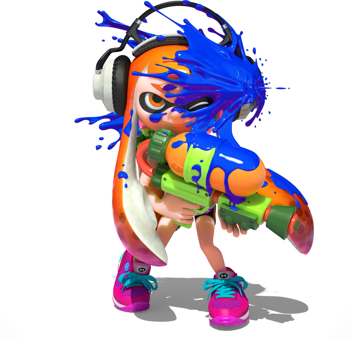 File:Splatoon - Orange Inkling girl with blue splat (shadow).png ...