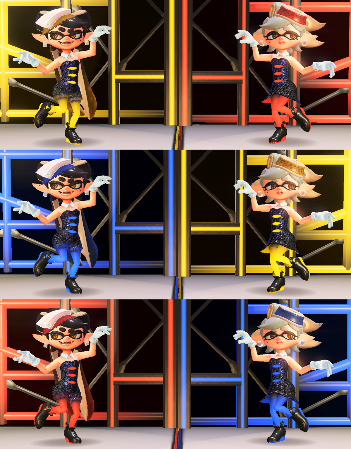 File:S3 Friday vs Saturday vs Sunday Squid Sisters colors 1.png ...