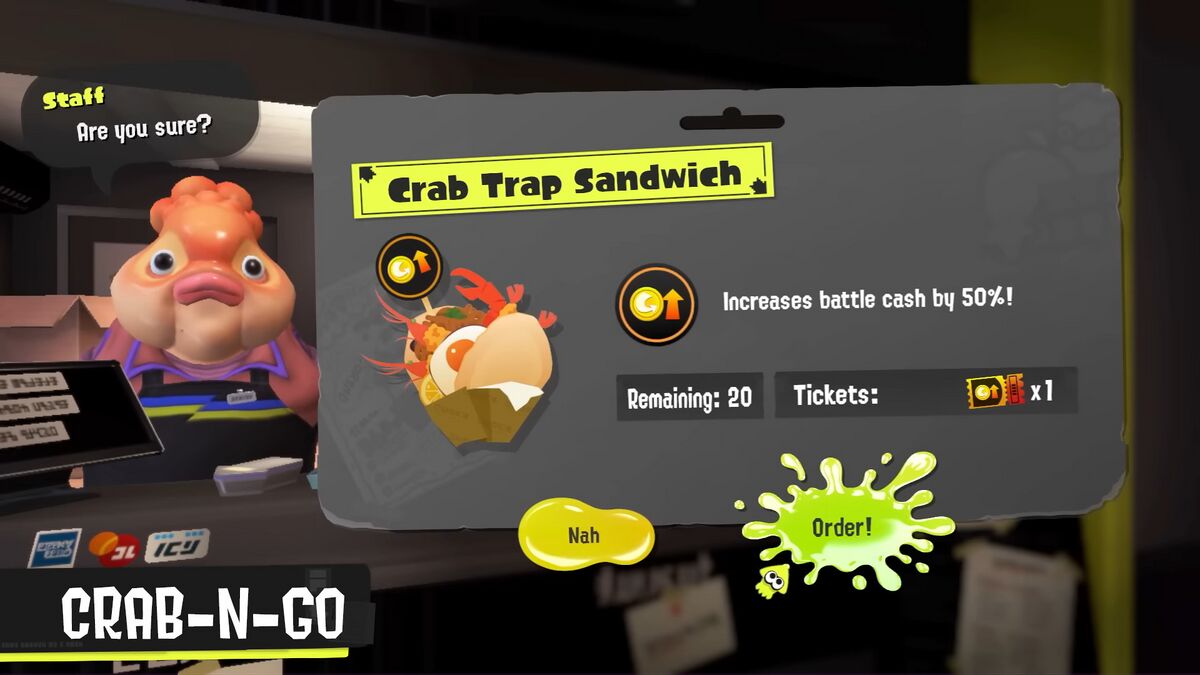 File:Crab-N-Go order.jpg - Inkipedia, the Splatoon wiki