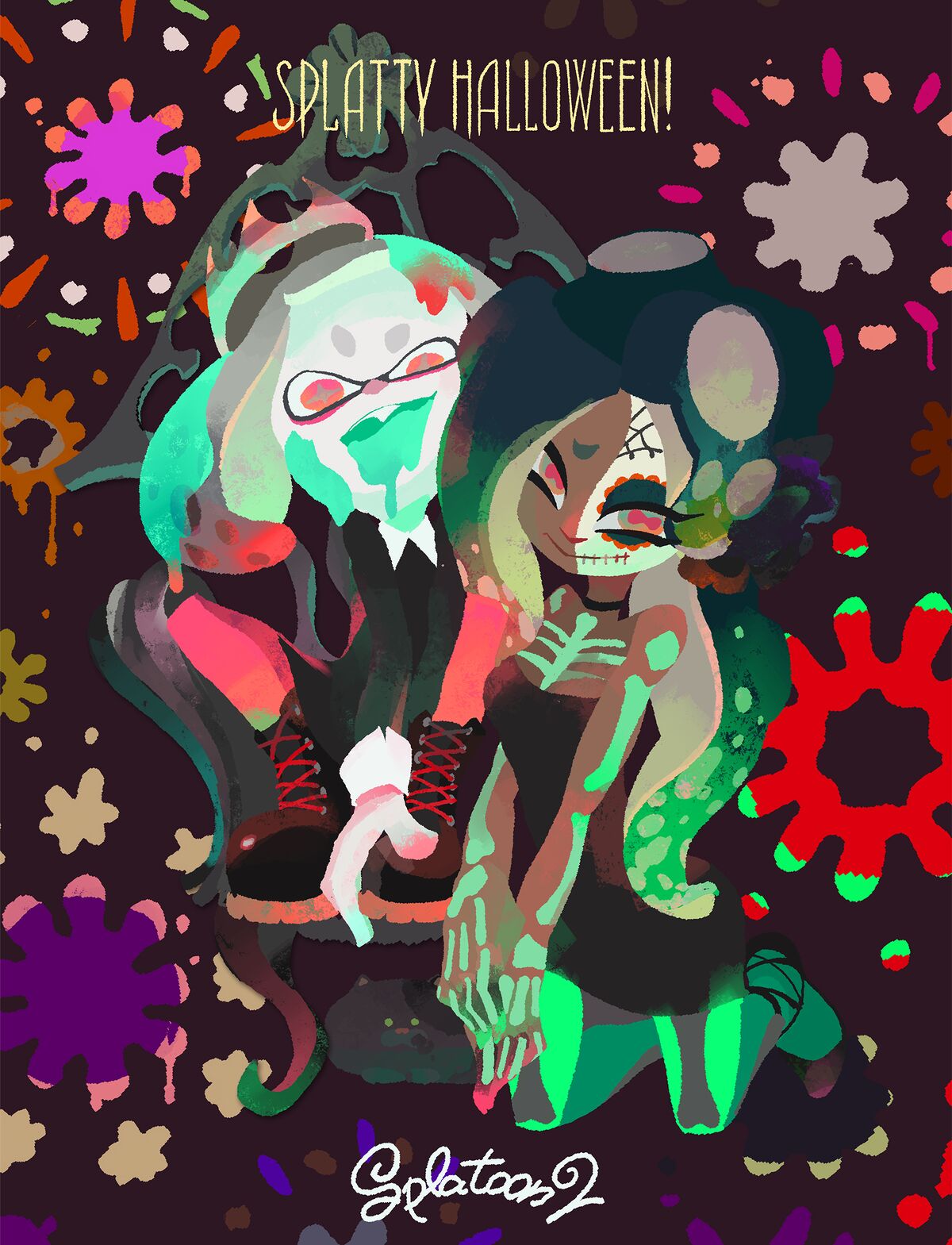 File:Off the Hook Splatty Halloween.jpg - Inkipedia, the Splatoon wiki