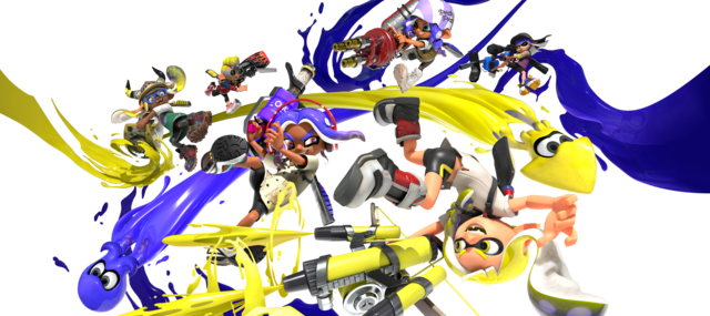 File:S3 art 3D teams yellow vs blue.png - Inkipedia, the Splatoon wiki