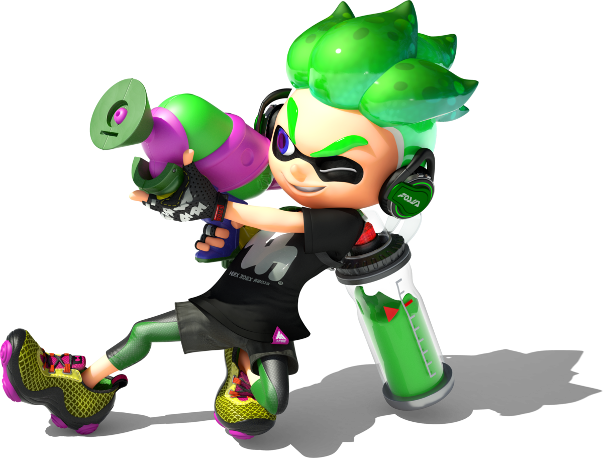 File:Splatoon 2 Inkling boy with Splattershot green.png - Inkipedia, the Splatoon wiki