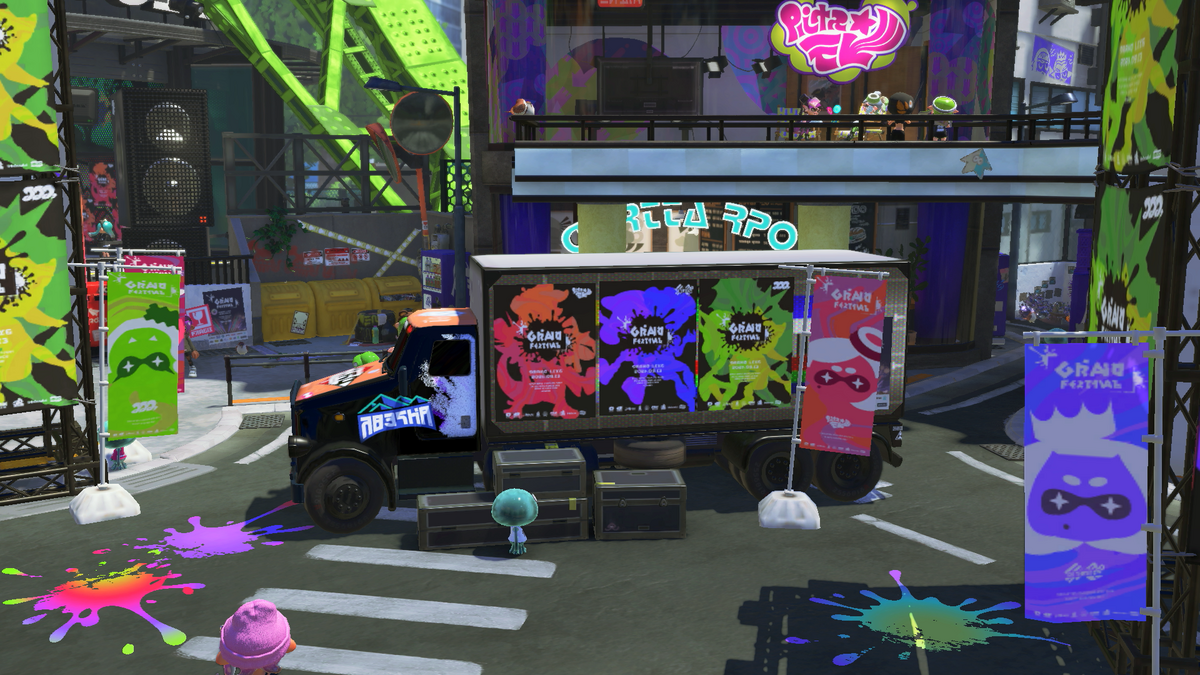 File S3 Grand Festival Inkopolis Plaza Decorations Right Truck Png