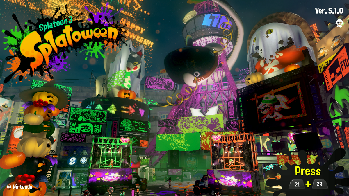 File:S3 Title Screen Splatoween Day 1 Inkopolis Plaza.png - Inkipedia, the Splatoon wiki