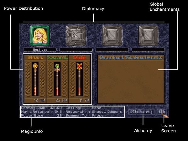 Master of Magic/Magic screen — StrategyWiki | Strategy guide and game ...