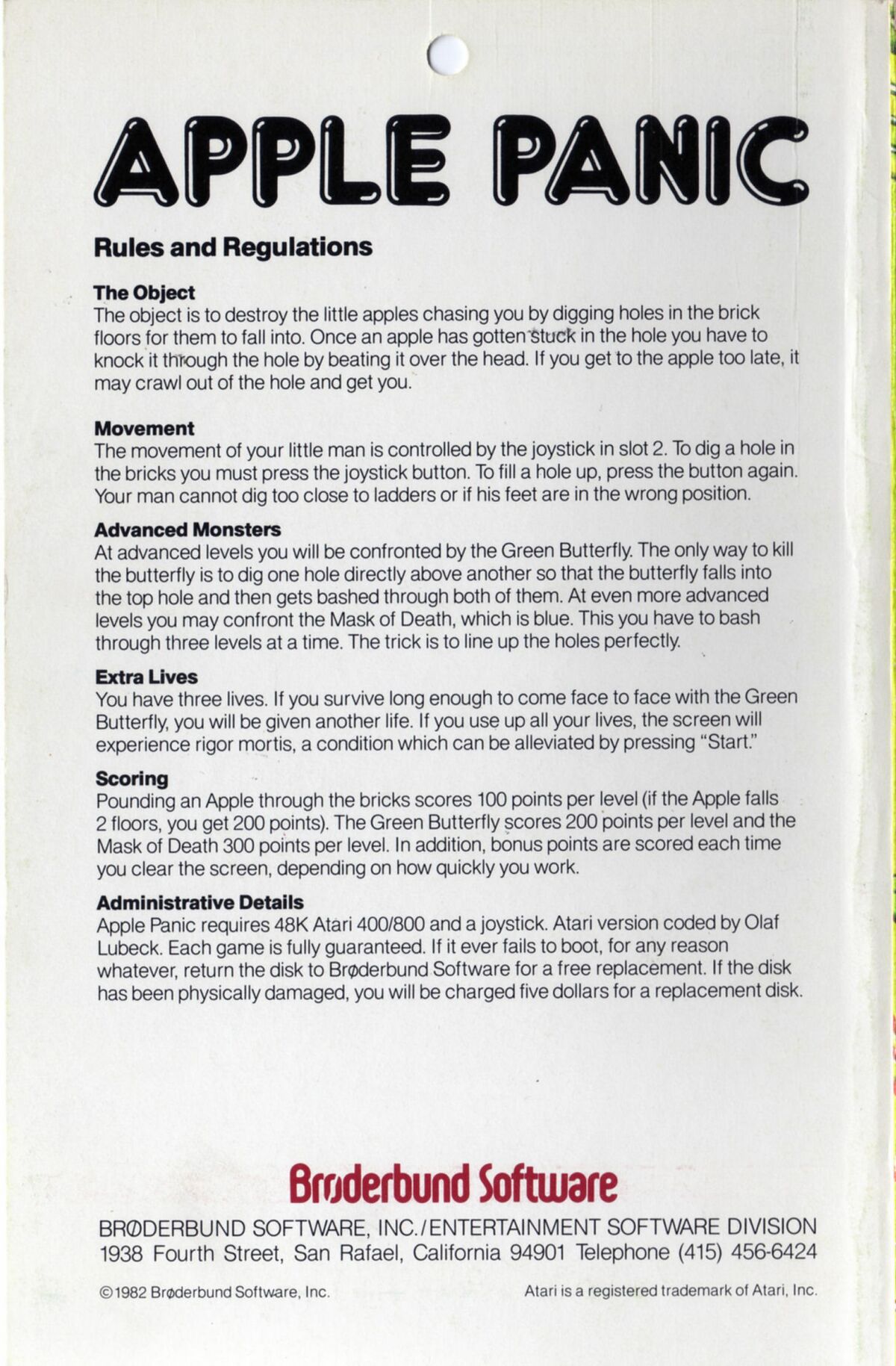 File:Apple Panic Atari box back.jpg — StrategyWiki | Strategy guide and ...