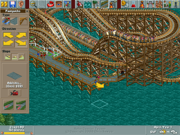 Rollercoaster Tycoon Corkscrew Follies Barony Bridge — Strategywiki