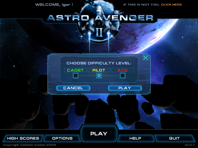 File:Astro Avenger 2 Difficulty Selection.png — StrategyWiki | Strategy ...