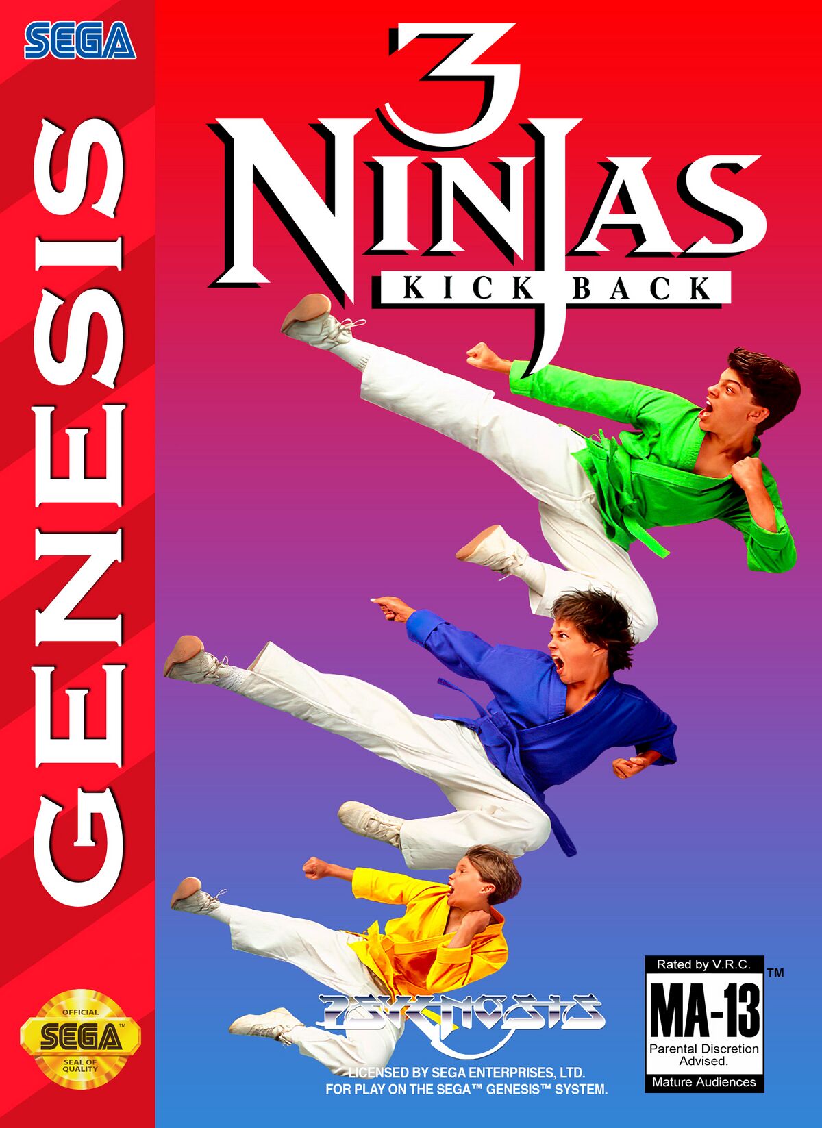 File:3 Ninjas Kick Back Genesis box.jpg — StrategyWiki | Strategy guide ...