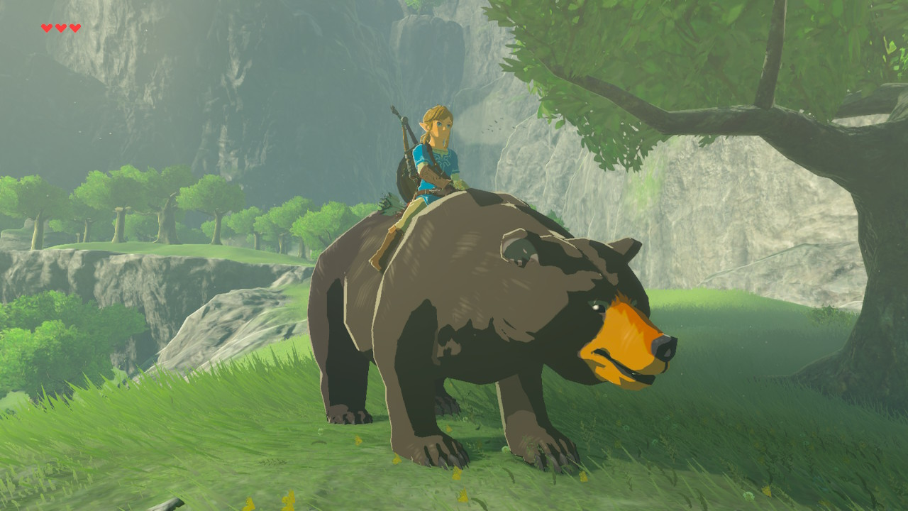File:BotW Link Riding Honeyvore Bear.png - Zelda Wiki