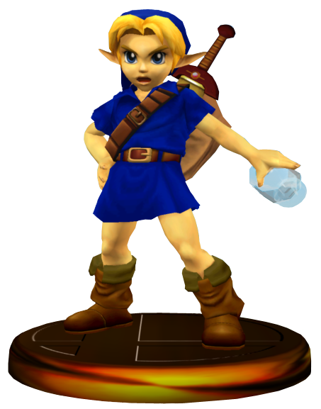 File:SSBM Young Link (Smash) Trophy Blue Model.png - Zelda Wiki