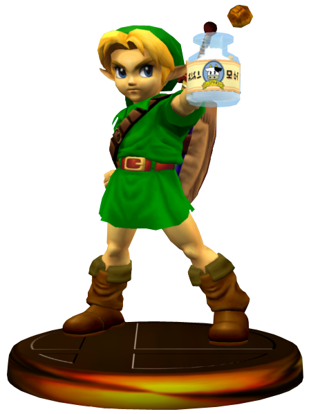 File:SSBM Young Link (Smash) Trophy Model.png - Zelda Wiki