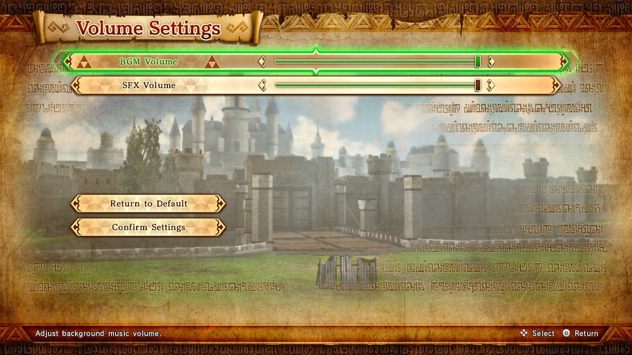 Volume Settings - Zelda Wiki