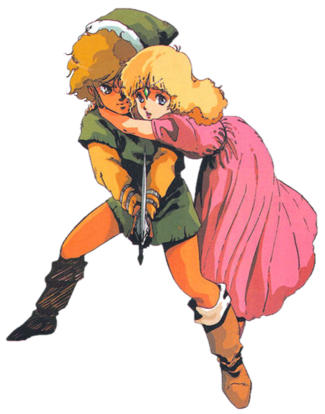 File:TLoZ Zelda Holding onto Link Newtype Artwork.png - Zelda Wiki