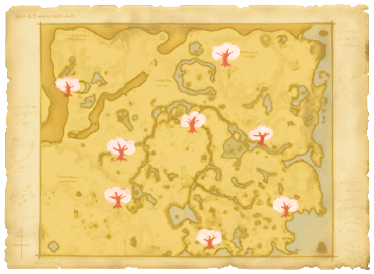 Map of Cherry-Blossom Trees - Zelda Wiki
