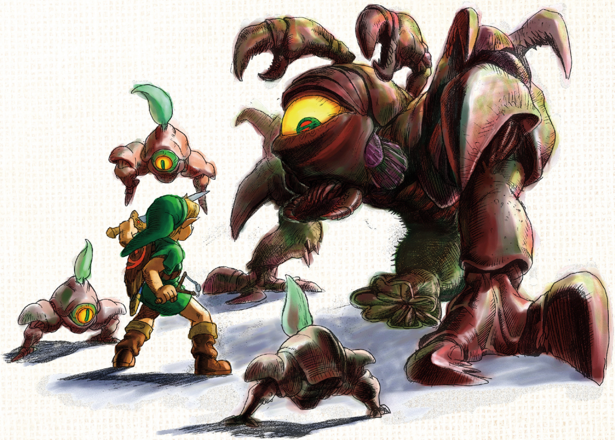 File:OoT Link Fighting Gohma Artwork.png - Zelda Wiki