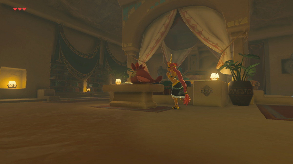 File Botw Riju Playing Png Zelda Wiki