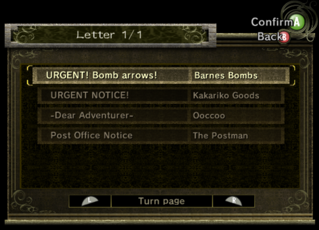 Letters - Zelda Wiki