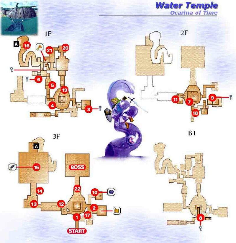 File:OoT Water Temple Map.jpg - Zelda Wiki